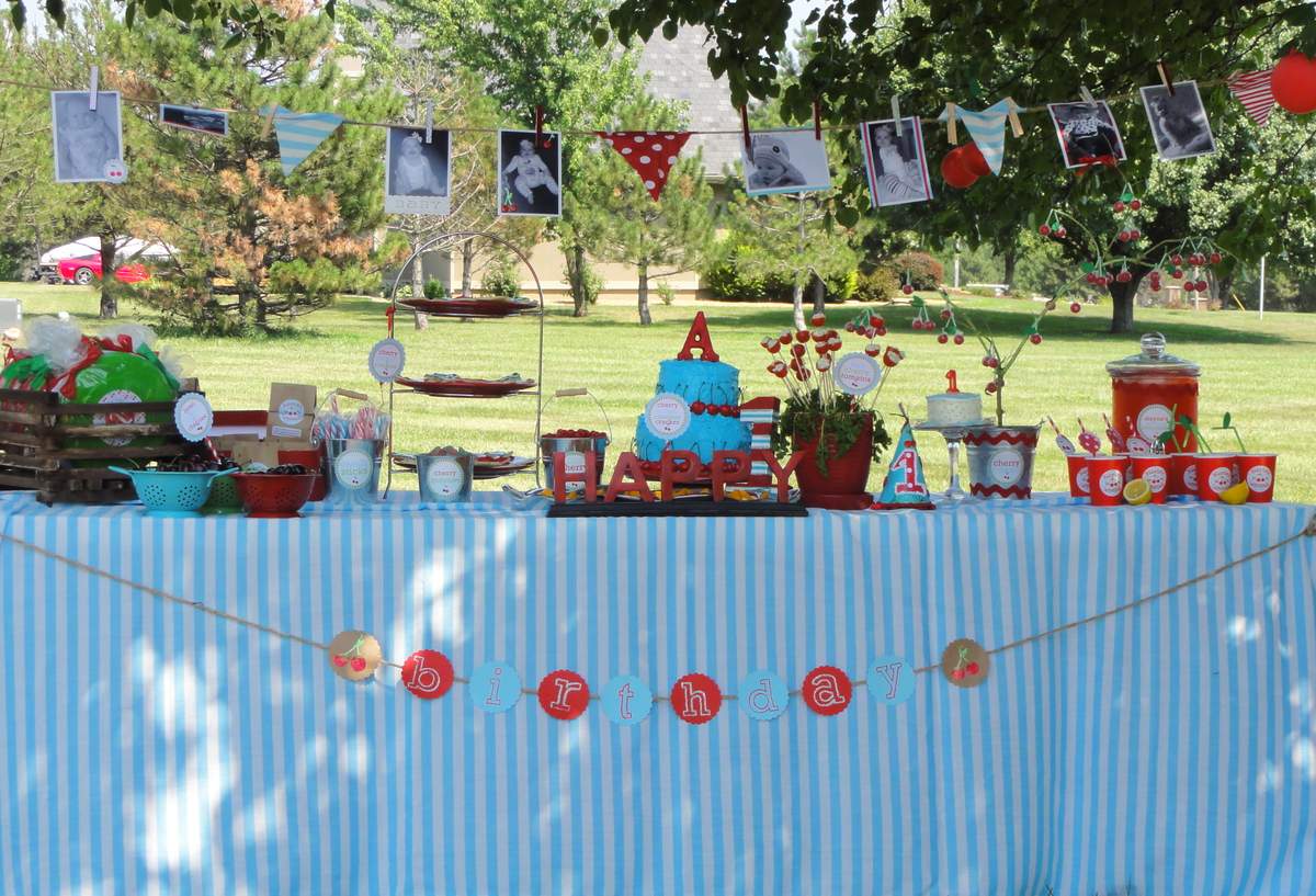 Cherry, red and blue Birthday Party Ideas | Photo 16 of 27 | Catch My Party