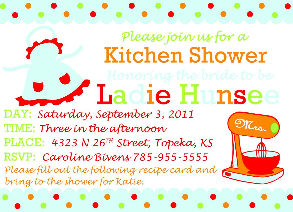 Kitchen Shower / Bridal/Wedding Shower "Katie's Kitchen Shower" | Catch ...