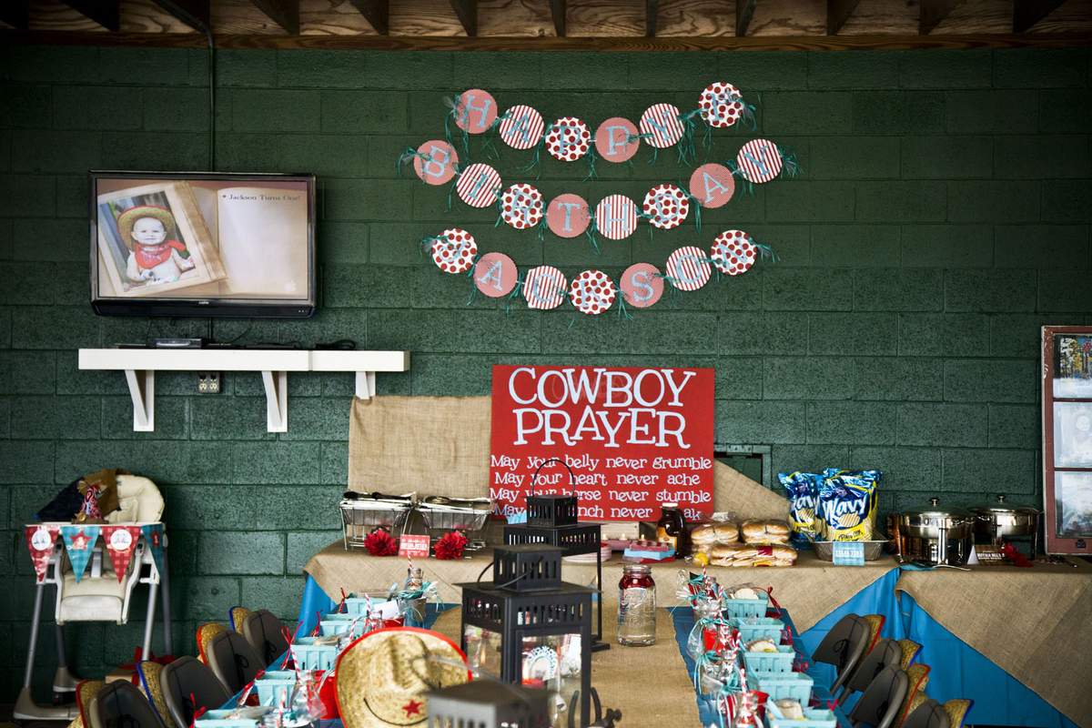Cowboy Western 1st Birthday Birthday Party Ideas | Photo 1 of 67 ...