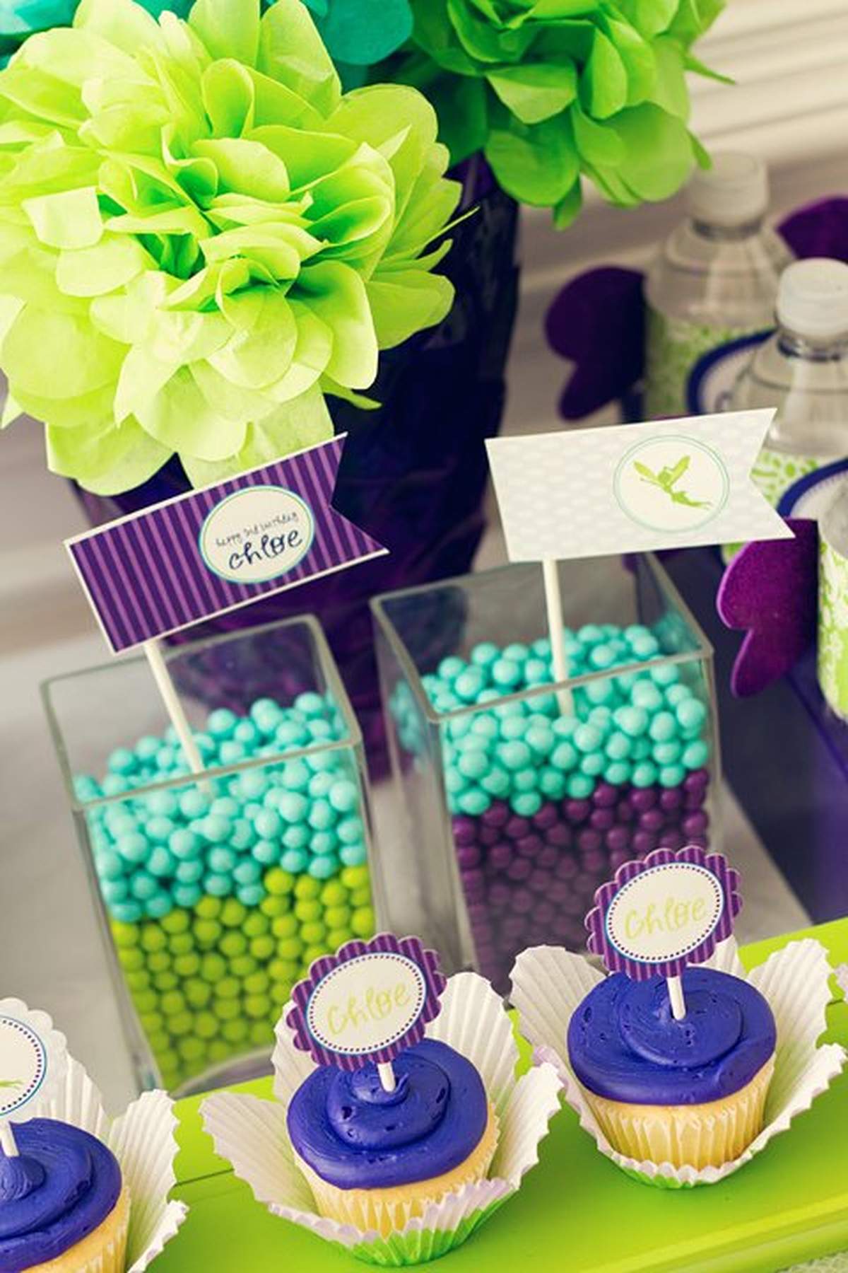 Purple and Lime Whimsical Birthday Party Ideas | Photo 1 of 11 | Catch ...