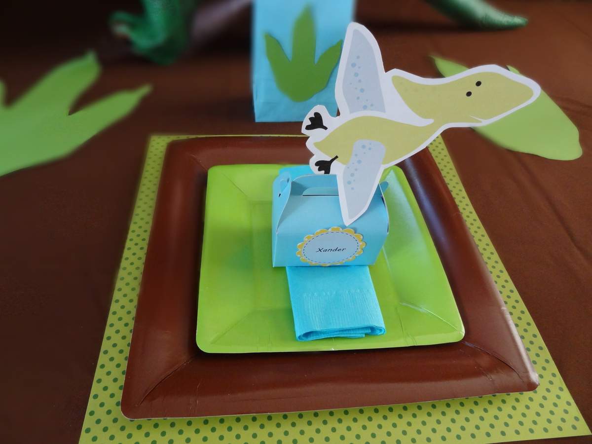 Dinosaurs, blue, brown and green Birthday Party Ideas | Photo 13 of 13 ...