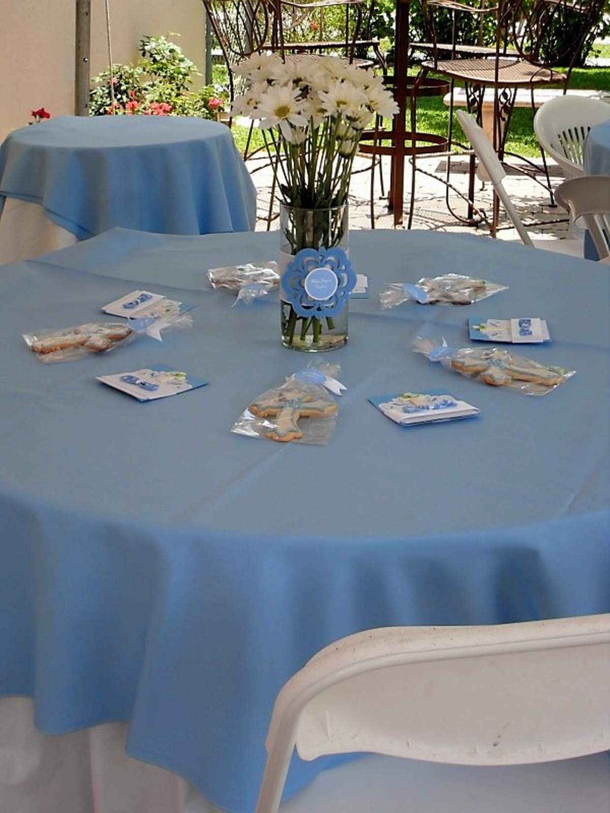 light blue and white Baptism Party Ideas | Photo 1 of 7 | Catch My Party