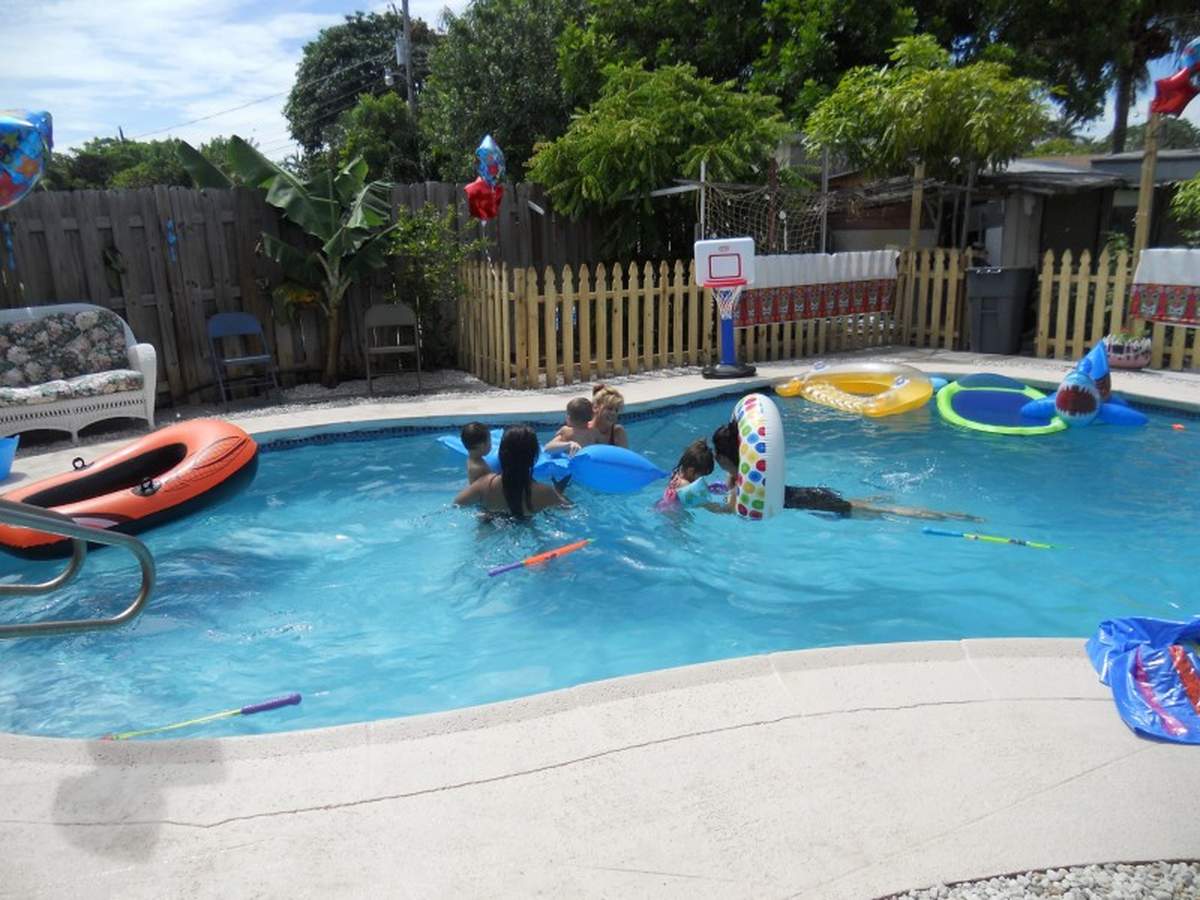 Mickey Mouse Pool Party Birthday Party Ideas | Photo 8 of 38 | Catch My ...