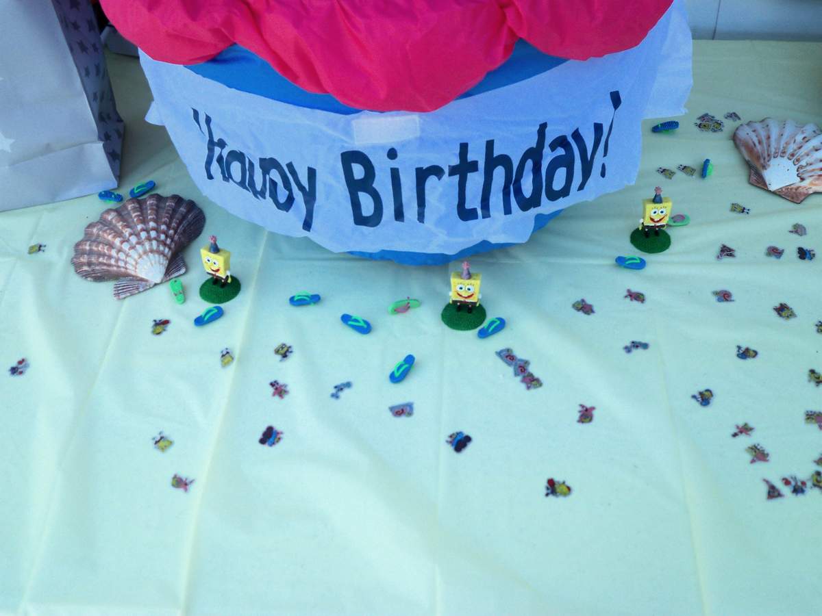 Spongebob- beach theme Birthday Party Ideas | Photo 18 of 66 | Catch My ...