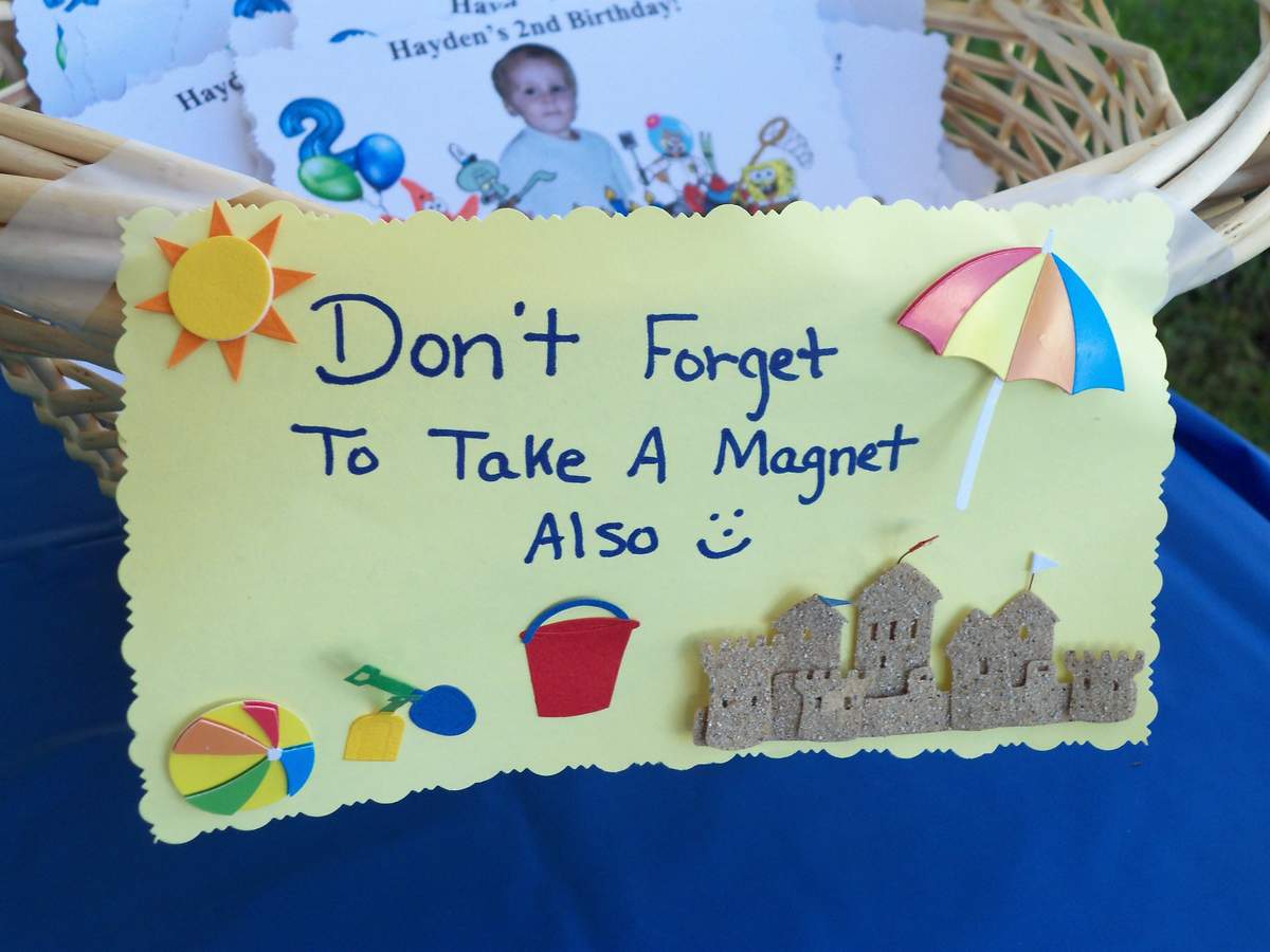 Spongebob- beach theme Birthday Party Ideas | Photo 18 of 66 | Catch My ...