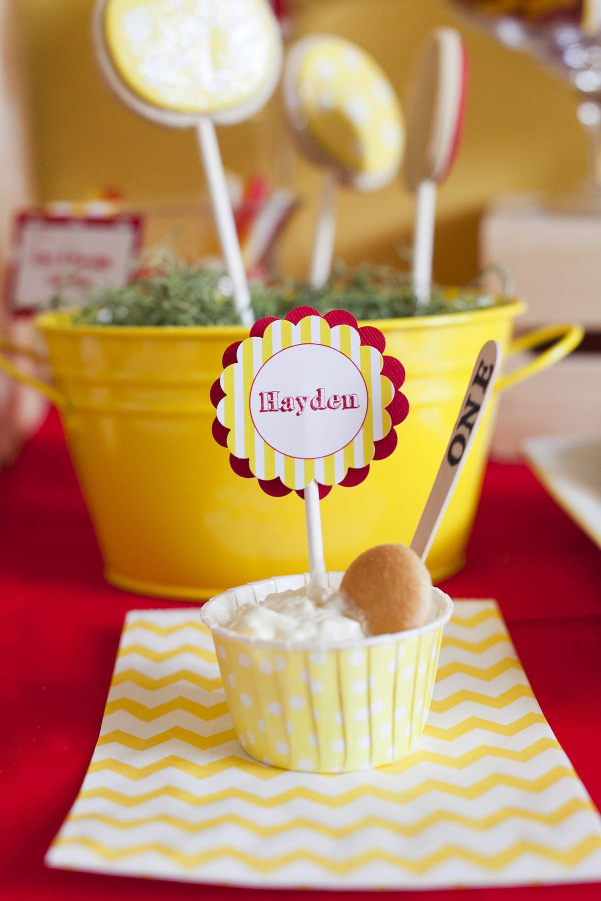 red and yellow polka dot monkey Birthday Party Ideas | Photo 7 of 32 ...
