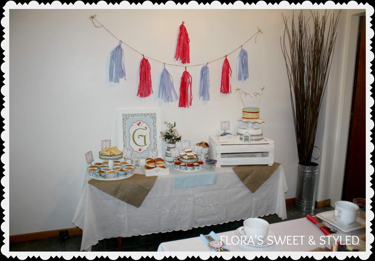 Rustic Shabby in red and aqua Tea Party Party Ideas | Photo 14 of 42 ...