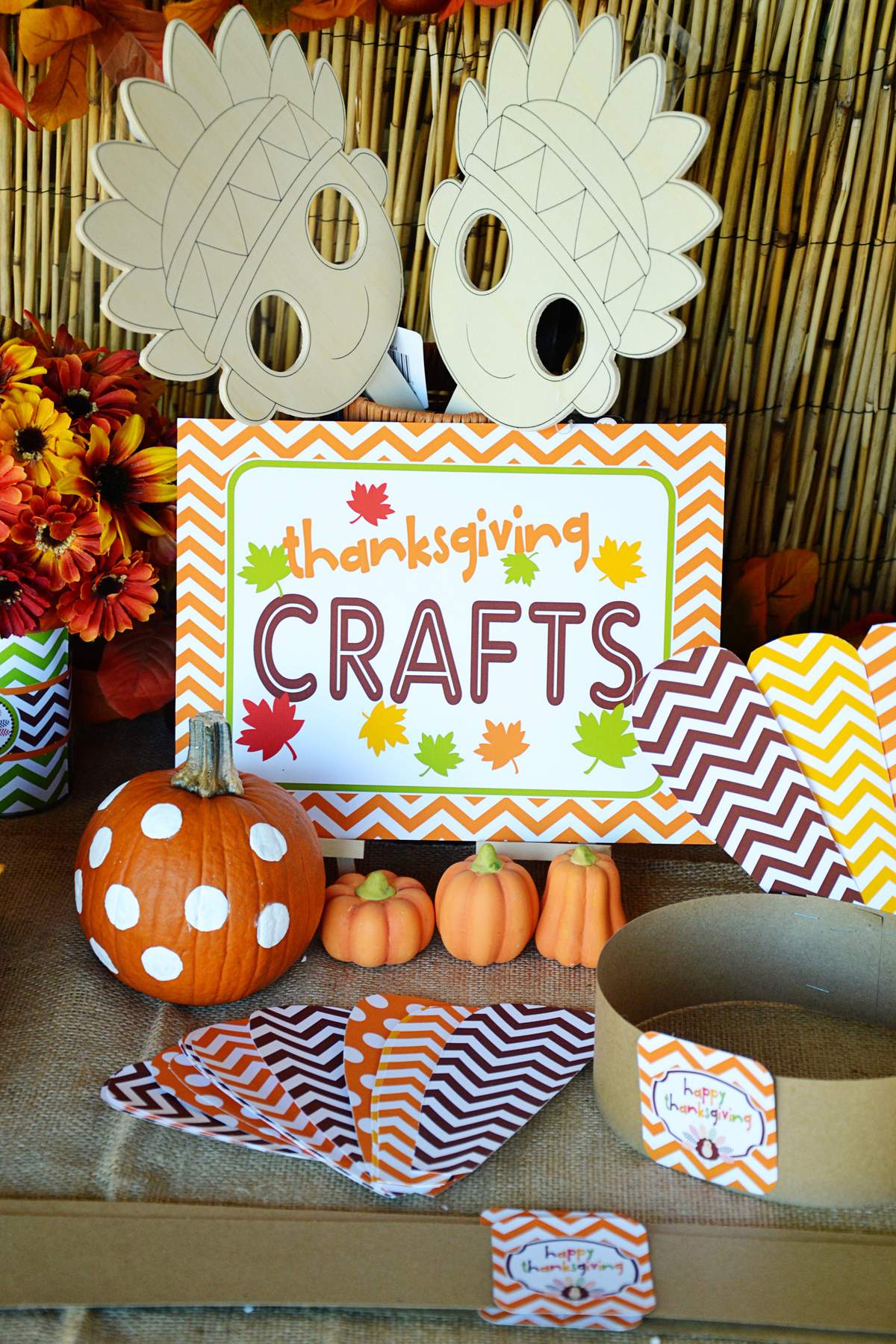colorful chevron/polkadots Thanksgiving/Fall Party Ideas | Photo 44 of ...