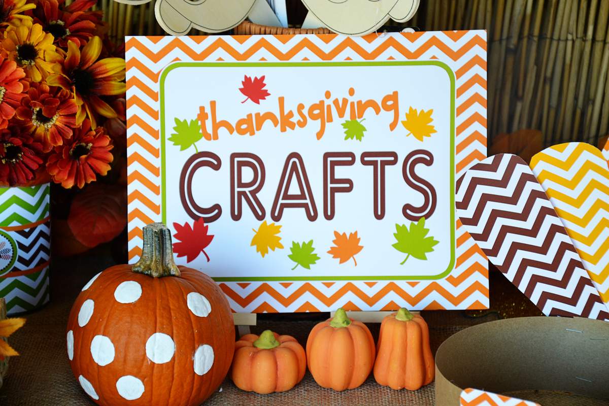 colorful chevron/polkadots Thanksgiving/Fall Party Ideas | Photo 6 of ...
