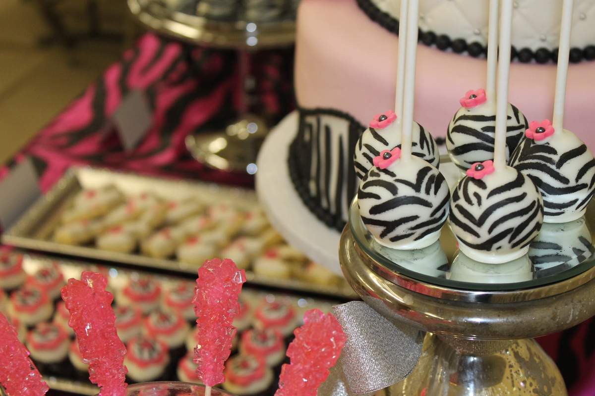 Pink/Zebra Theme Baby Shower Party Ideas | Photo 1 of 35 | Catch My Party