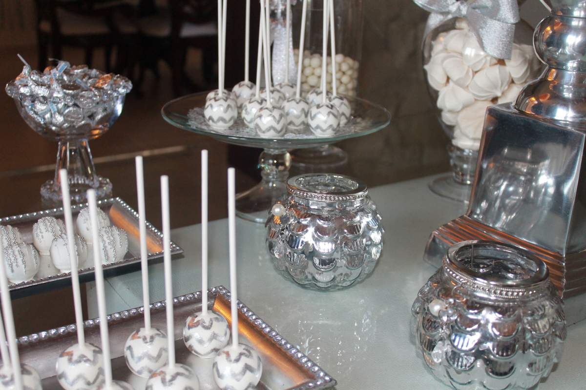 Silver & White Birthday Party Ideas | Photo 19 of 24 | Catch My Party