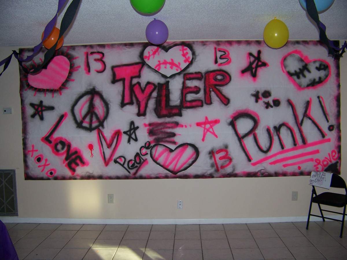 Punk, Graffiti, Blacklight, pink, purple Birthday Party Ideas | Photo 4 ...