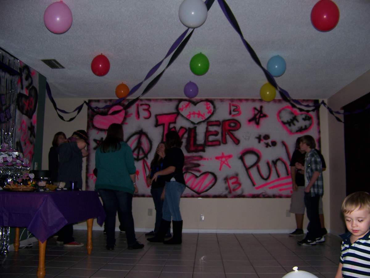 Punk, Graffiti, Blacklight, pink, purple Birthday Party Ideas | Photo 4 ...