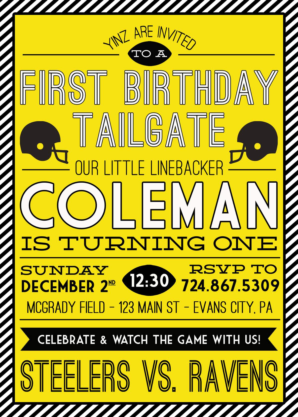 Steelers/Football, Pittsburgh Birthday Party Ideas | Photo 2 of 36 ...