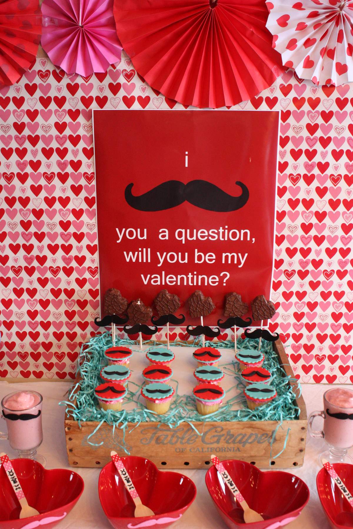 mustache party Valentine's Day Party Ideas | Photo 3 of 23 | Catch My Party