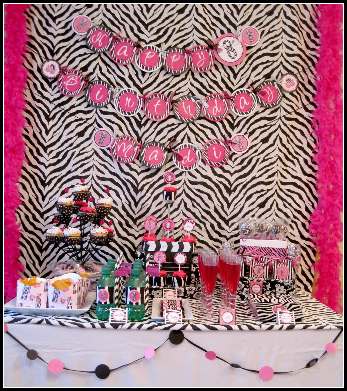Pink/Zebra Theme / Birthday "Pajama Glam Sleepover Birthday Party ...