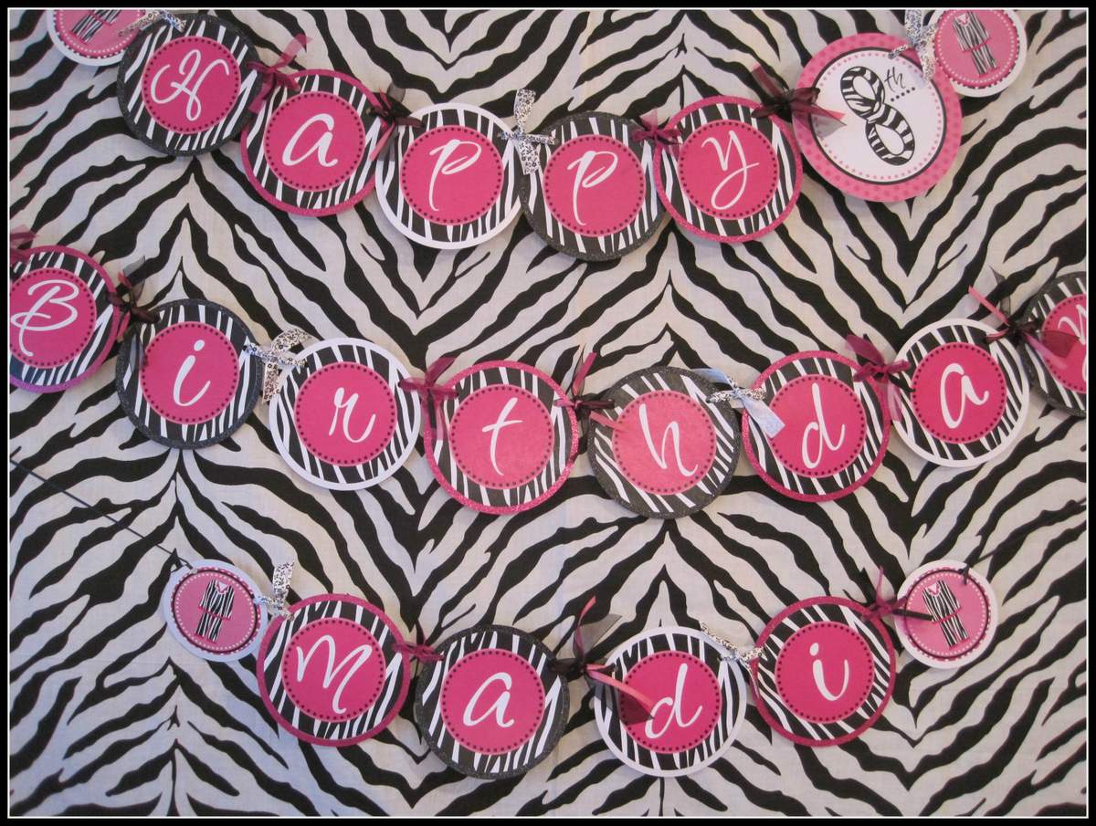 Pink/Zebra Theme Birthday Party Ideas | Photo 10 of 16 | Catch My Party