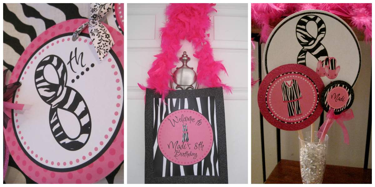 Pink/Zebra Theme Birthday Party Ideas | Photo 12 of 16 | Catch My Party