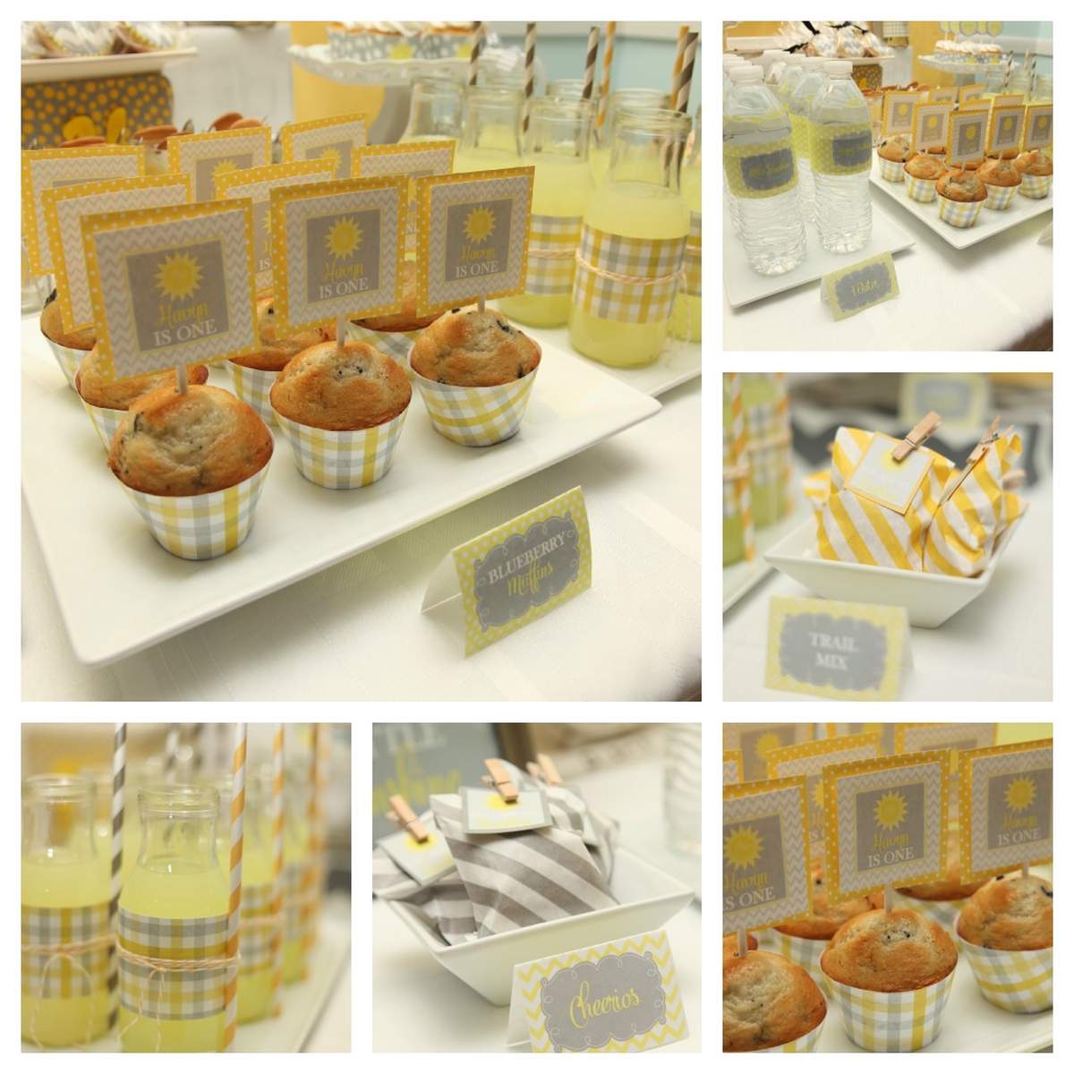 Yellow & Grey Sunshine Birthday Party Ideas | Photo 6 of 11 | Catch My ...
