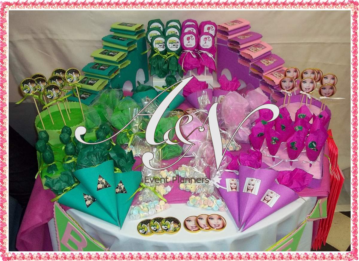 CANDY BAR BARBY & BEN 10 Birthday Party Ideas | Photo 9 of 19 | Catch ...