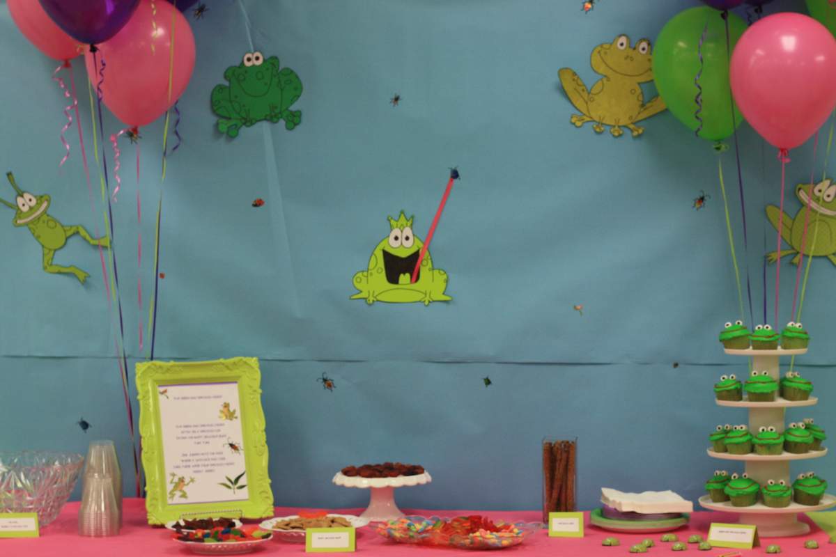 five green and speckled frogs Birthday Party Ideas | Photo 1 of 16 ...