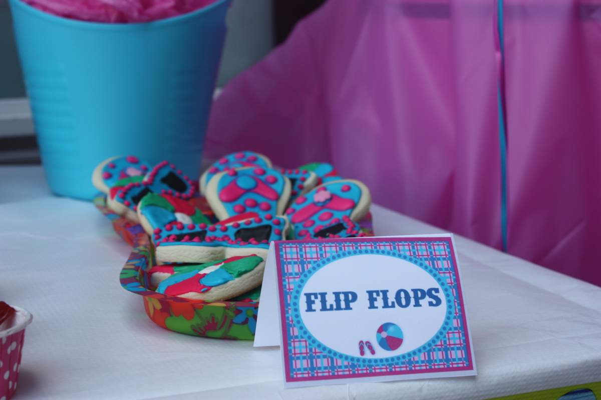 Flip Flop Swim Party Birthday Party Ideas | Photo 13 of 20 | Catch My Party