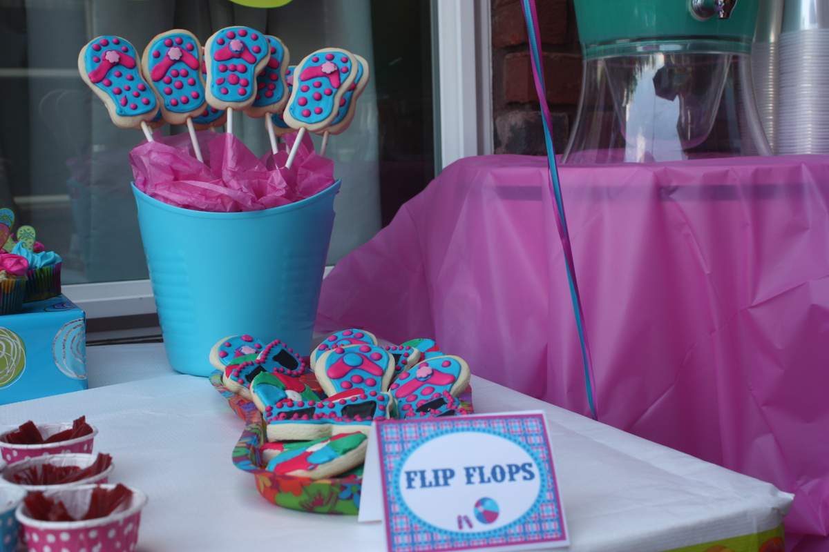 Flip Flop Swim Party Birthday Party Ideas | Photo 4 of 20 | Catch My Party