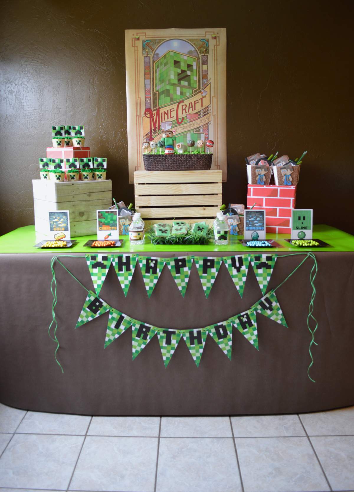 Minecraft Birthday Party Birthday Party Ideas | Photo 12 of 32 | Catch ...