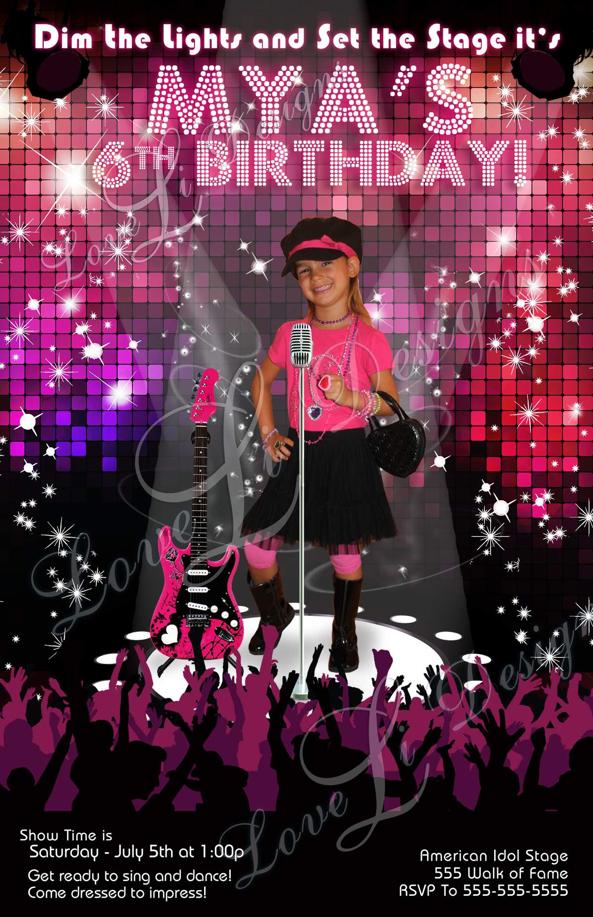 Pop Star - Rock Star / Birthday "Unique Pop Star Invitation - Custom ...