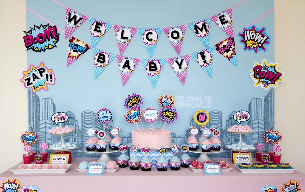 Super Heroes Baby Shower Party Ideas | Photo 2 of 20 | Catch My Party