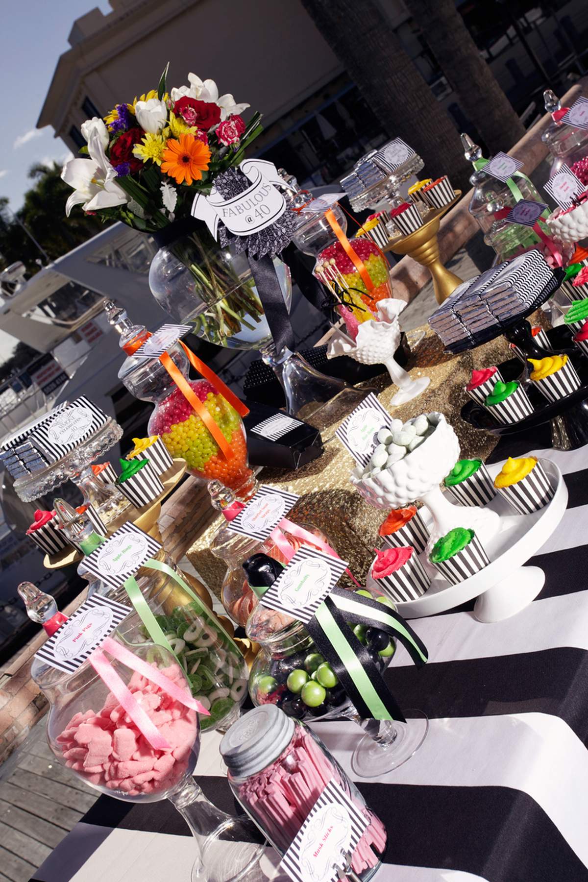 black & white with pops of bright colours / Birthday "Simone's 40th ...