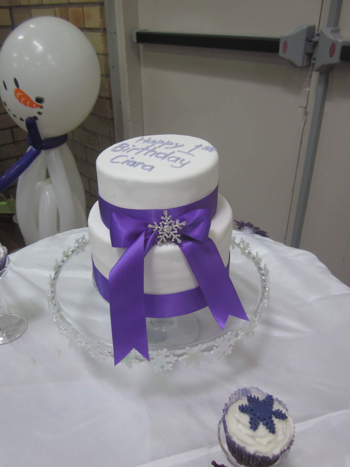 winter, snowmen, snowflakes, purple and white Birthday Party Ideas ...