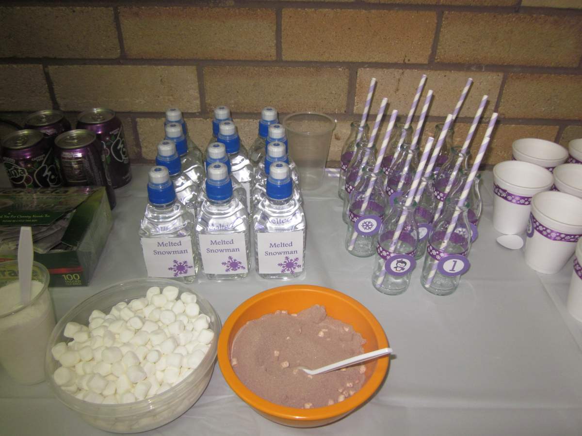 winter, snowmen, snowflakes, purple and white Birthday Party Ideas ...