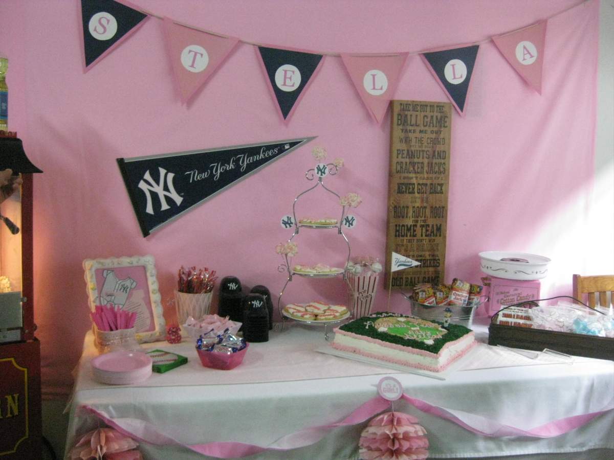 Yankees Baseball Baby GIRL couples shower! Baby Shower Party Ideas ...