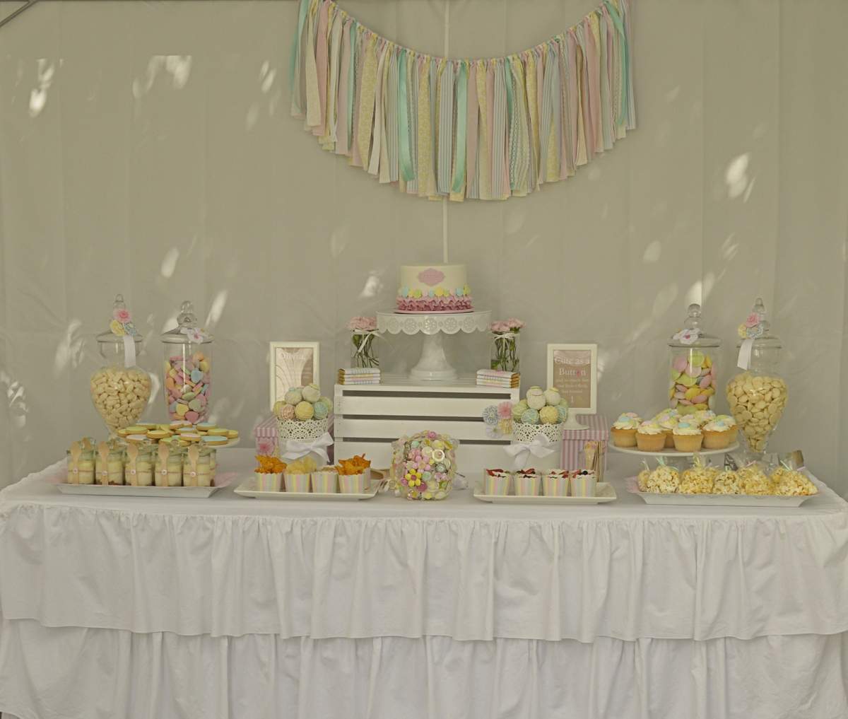 Pastel Cute as a Button / Birthday "Cute as a Button 1st Birthday Party ...