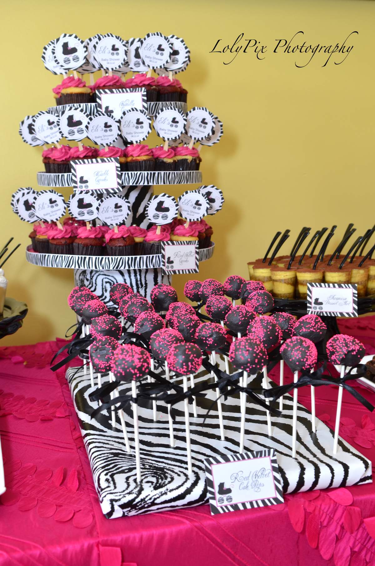 Pink/Zebra Theme Baby Shower Party Ideas | Photo 6 of 26 | Catch My Party