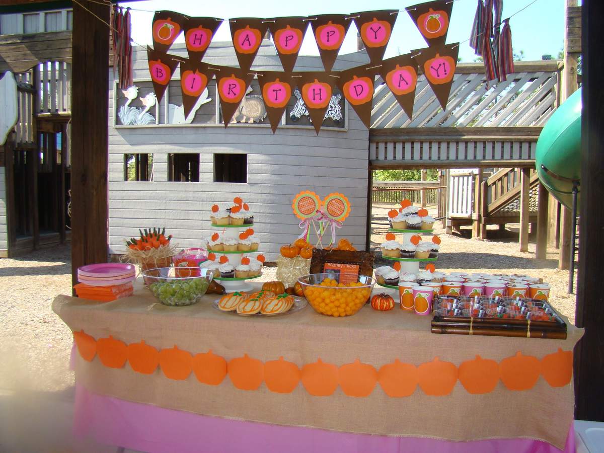 3rd birthday Pumpkin Party Birthday Party Ideas | Photo 1 of 15 | Catch ...