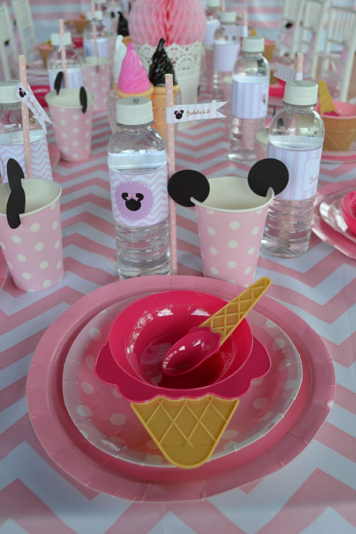 Minnie Mouse / Ice Cream Birthday Party Ideas | Photo 1 of 53 | Catch ...