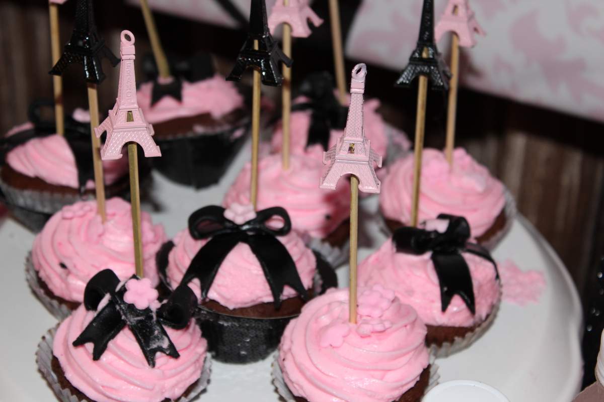 Parisian, French, Paris, Pink, Pink and black Birthday Party Ideas ...