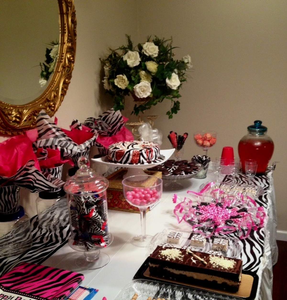 Pink/Zebra Theme Birthday Party Ideas | Photo 3 of 13 | Catch My Party