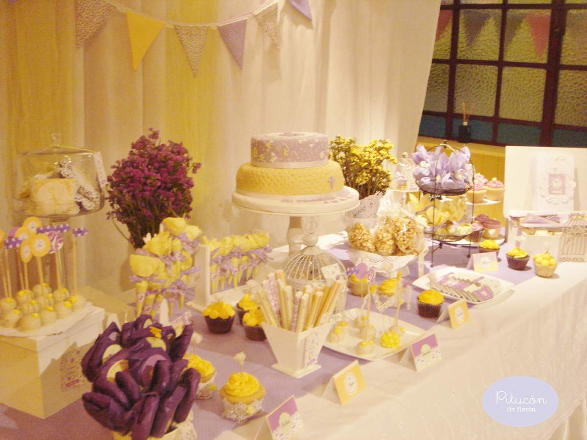 Lila y amarillo Birthday Party Ideas | Photo 2 of 15 | Catch My Party