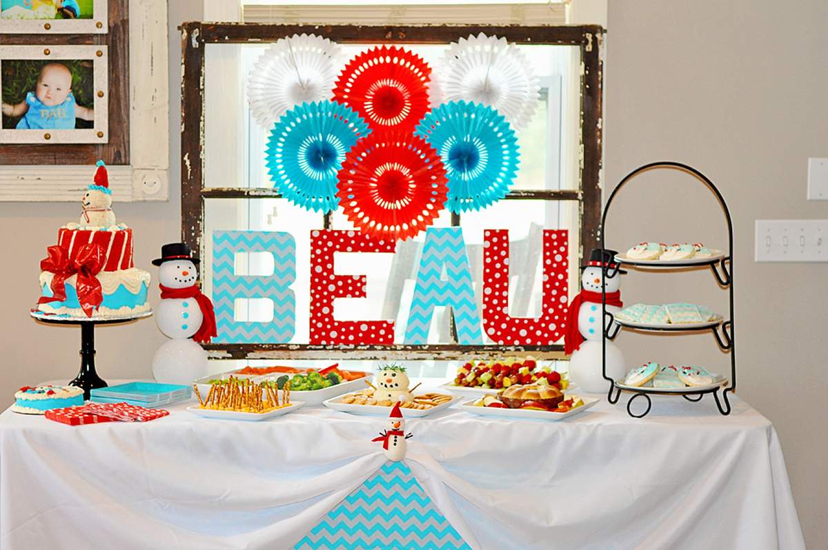 Winter One-derland/Snowmen Birthday Party Ideas | Photo 14 of 20 ...