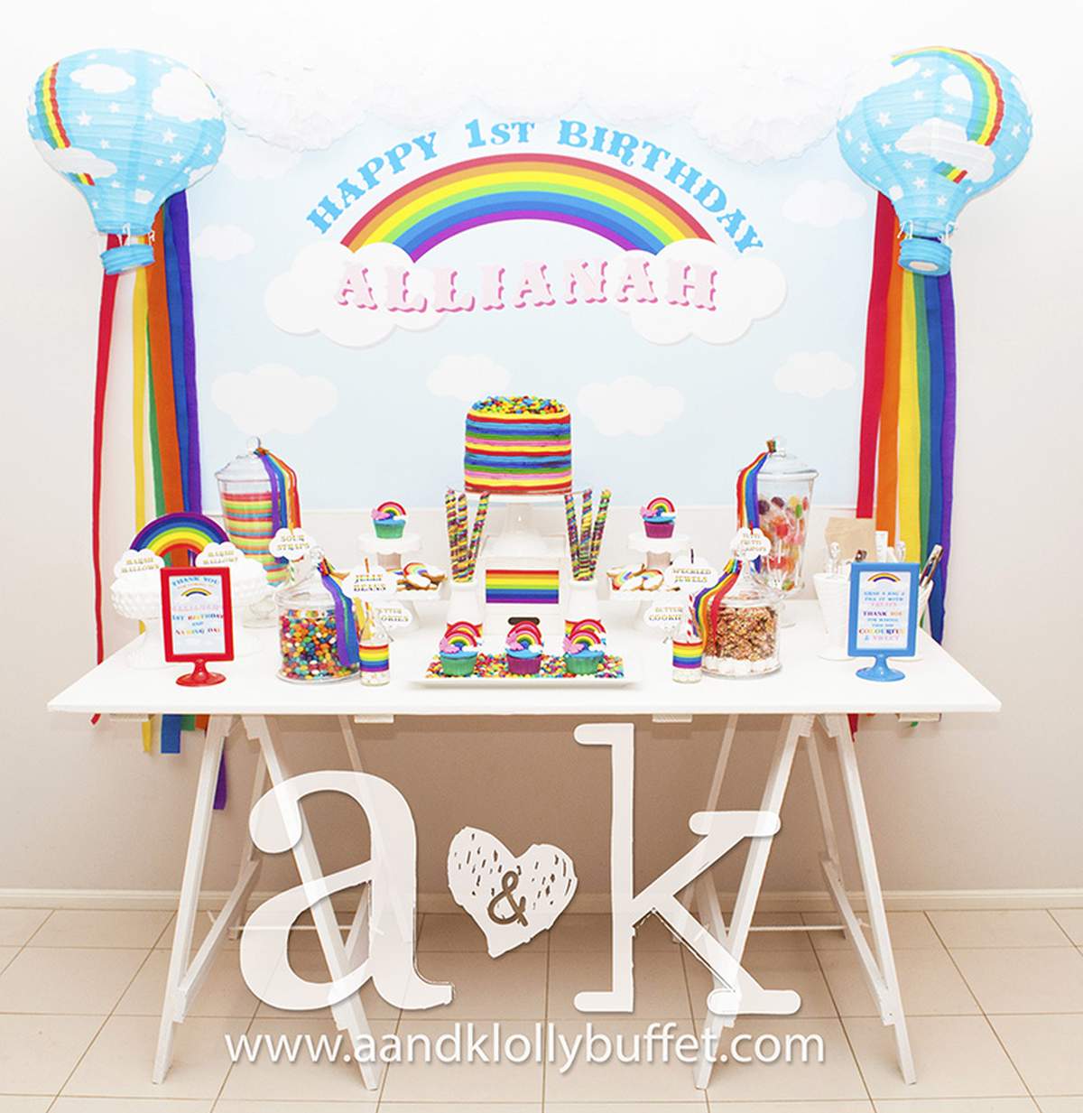 Rainbow / Birthday "Allianah's 1st Birthday Rainbow Dessert Buffet ...