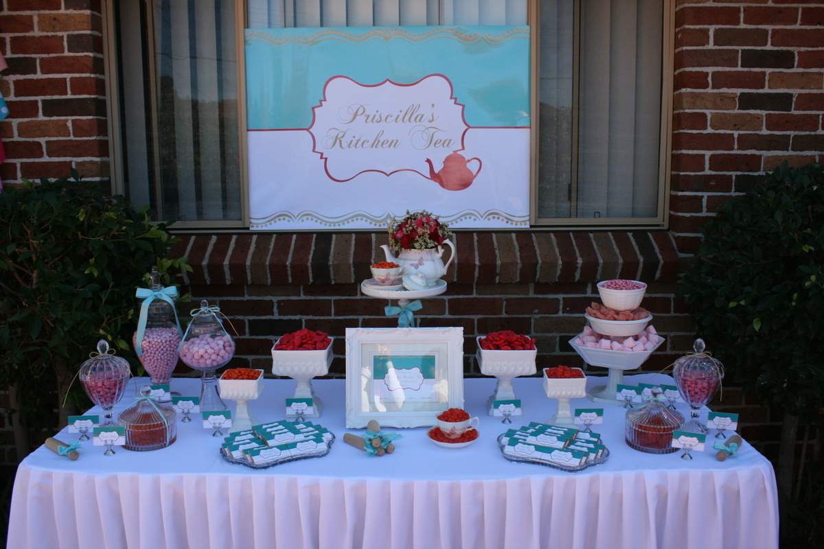 Orange, Aqua, Gold and Fuschia Tea Party Party Ideas | Photo 7 of 36 ...