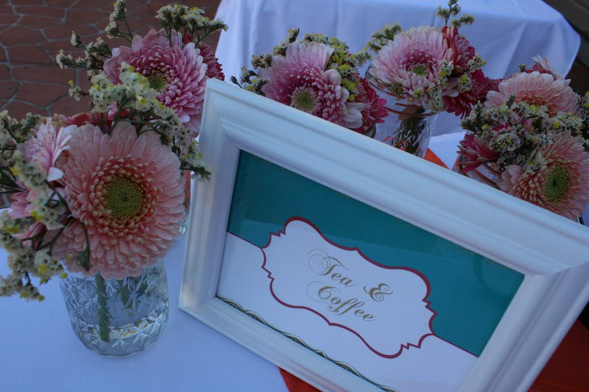 Orange, Aqua, Gold and Fuschia Tea Party Party Ideas | Photo 1 of 36 ...