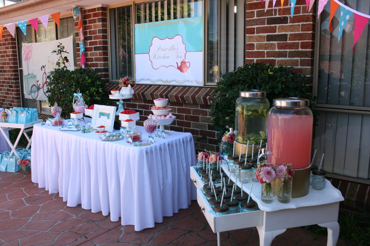 Orange, Aqua, Gold and Fuschia Tea Party Party Ideas | Photo 7 of 36 ...