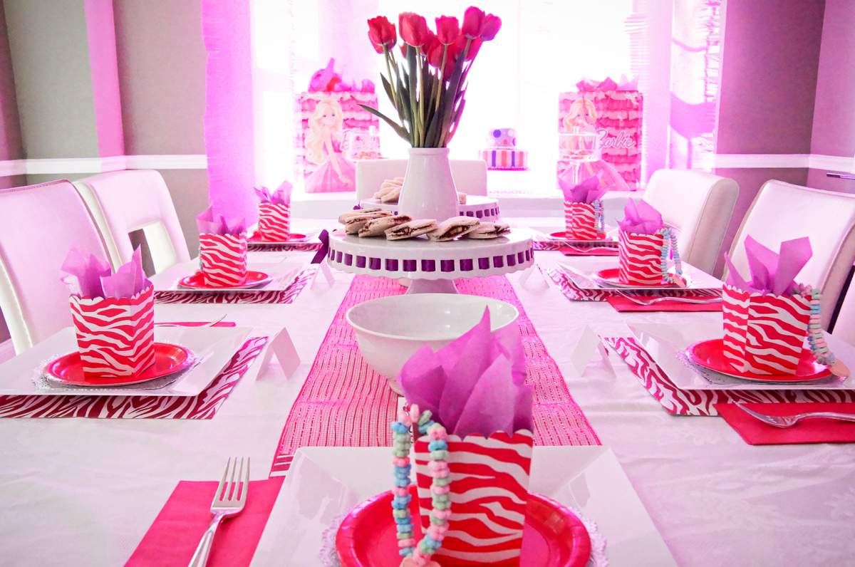Pink Zebra Barbie / Birthday "Glamorus Barbie Party" | Catch My Party