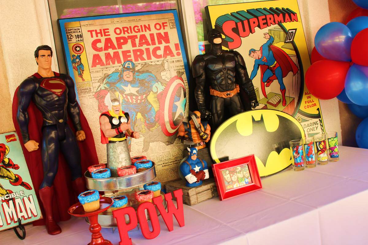 Vintage Superhero Comic book Birthday Party Ideas | Photo 1 of 36 ...