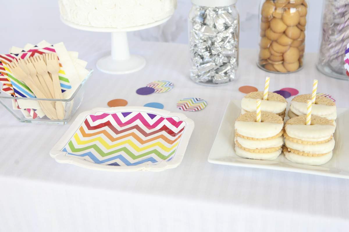Chevron Rainbow Birthday Party Ideas | Photo 4 of 8 | Catch My Party
