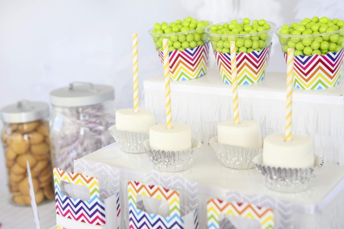 Chevron Rainbow Birthday Party Ideas | Photo 4 of 8 | Catch My Party